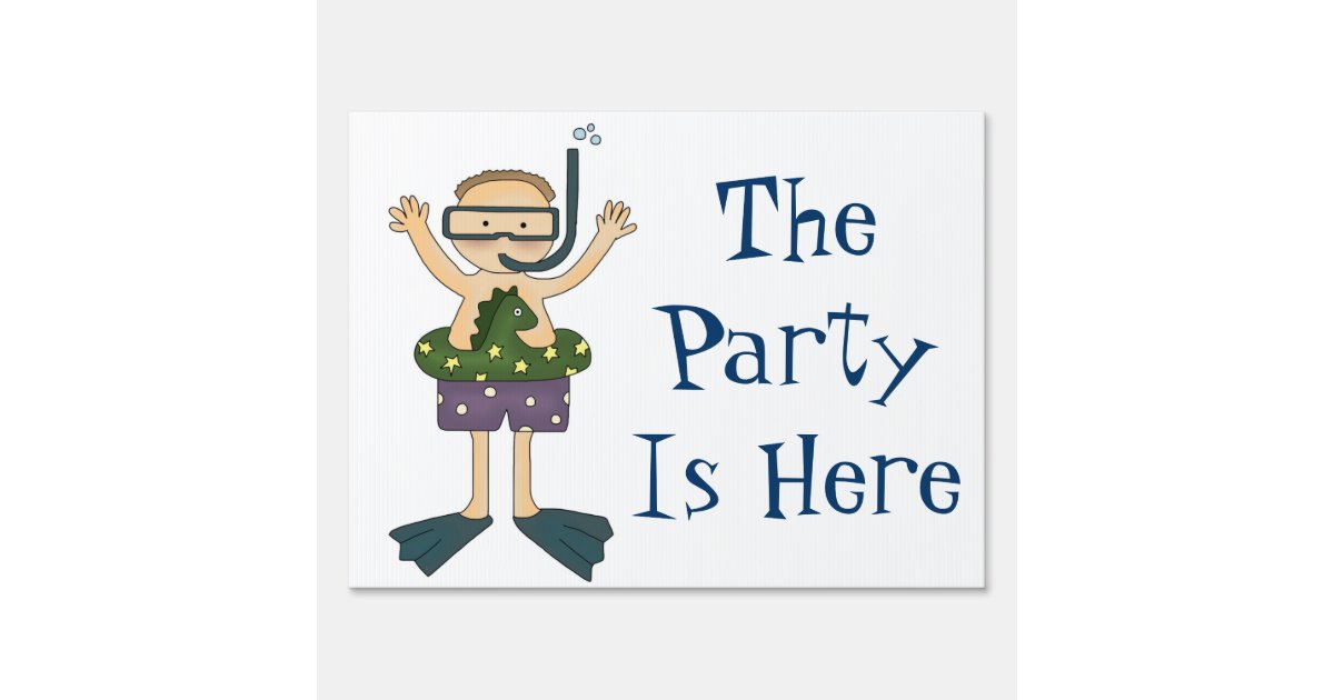 Swim Party Yard Sign | Zazzle