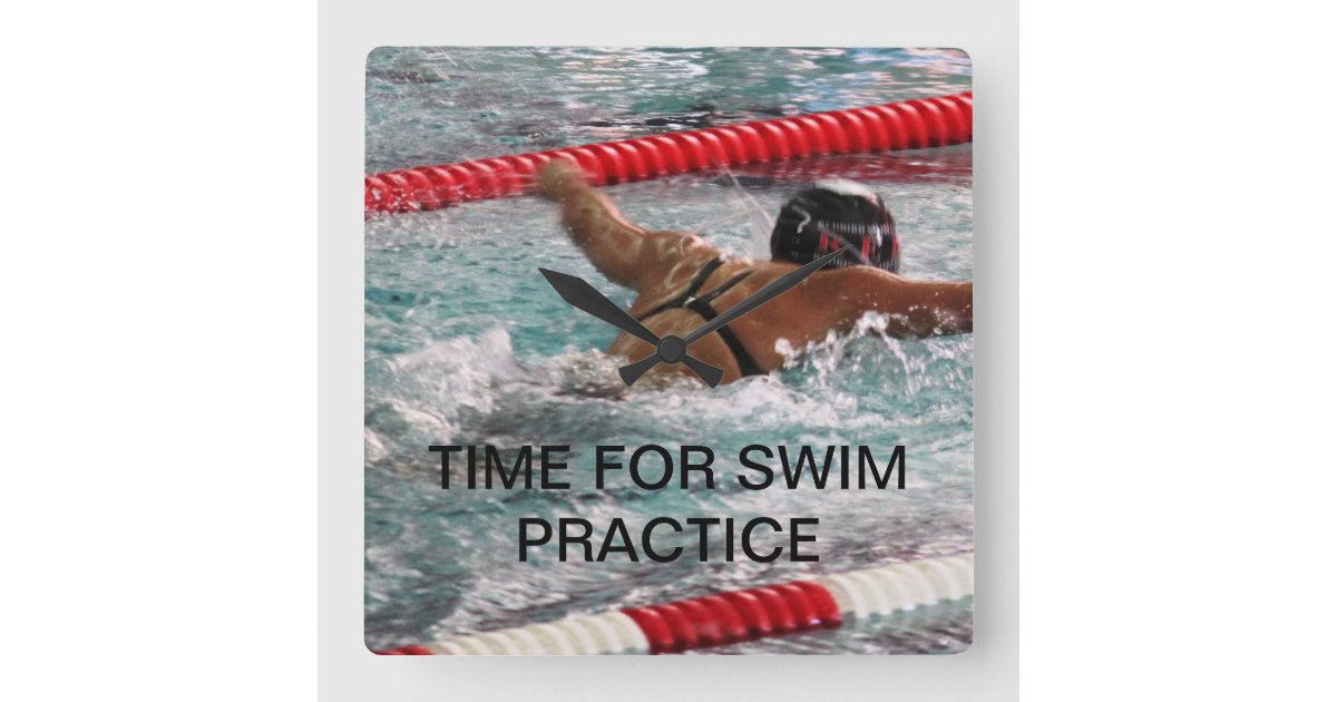 SWIM PHOTO CLOCK TEMPLATE | Zazzle