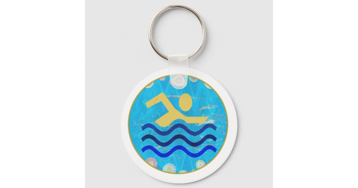 Swim Swimmer Pool : Swimming Pool Keychain | Zazzle