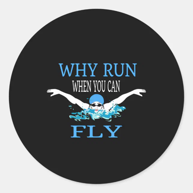 Swim Swimmer Swimming Sports Practice Classic Round Sticker | Zazzle
