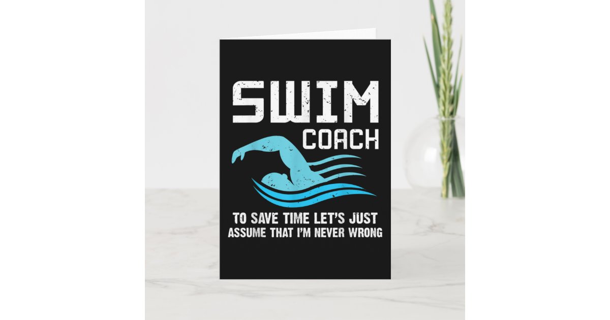 Swim Teacher Swimming Coach Card | Zazzle