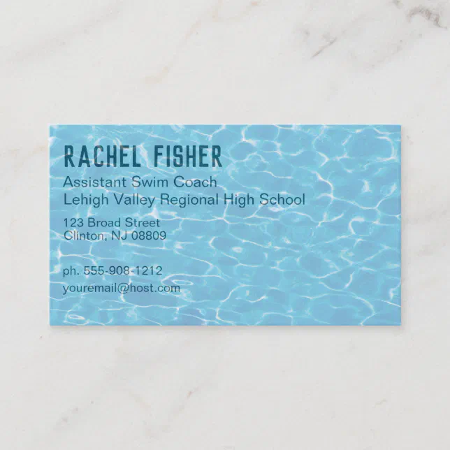 Swim Team Coach Swimming Lessons Pool Cleaner Business Card | Zazzle