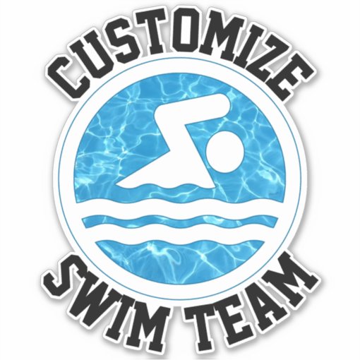 Swim Team Custom Team Name Swimming and Diving Sticker | Zazzle