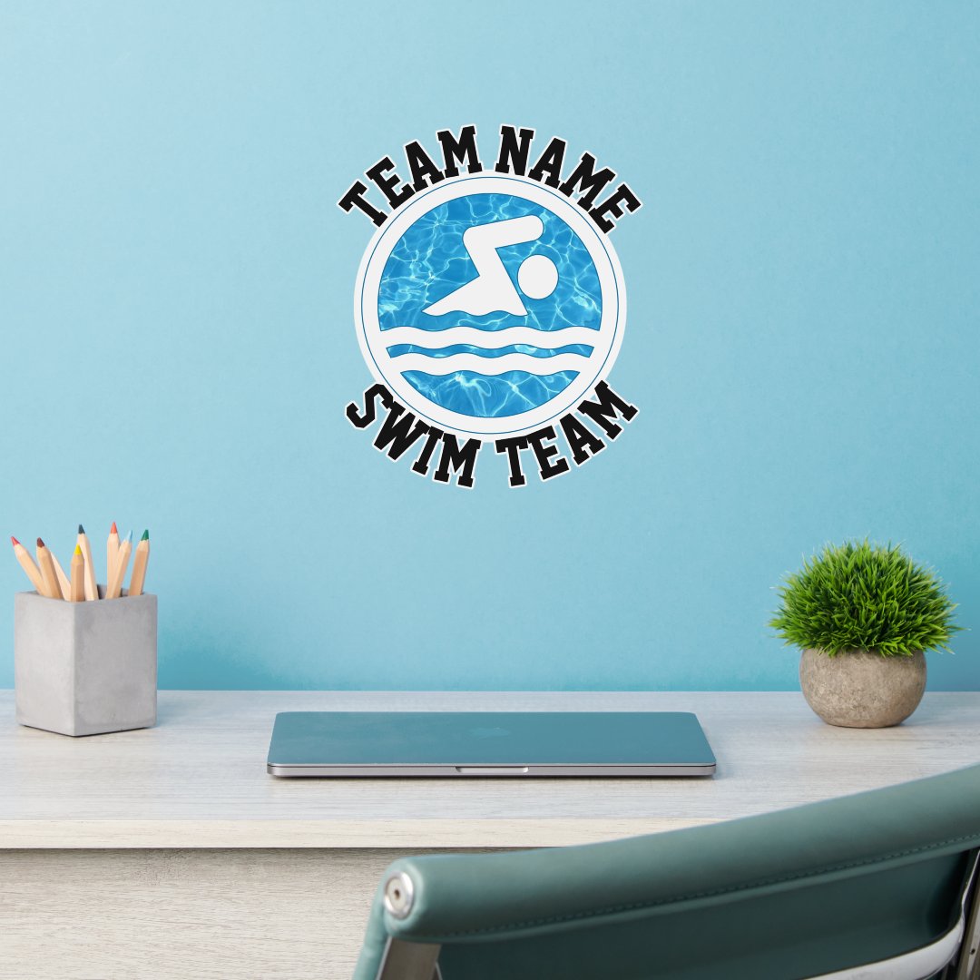 Swim Team Name Custom Swimming and Diving Swimmer Wall Decal | Zazzle