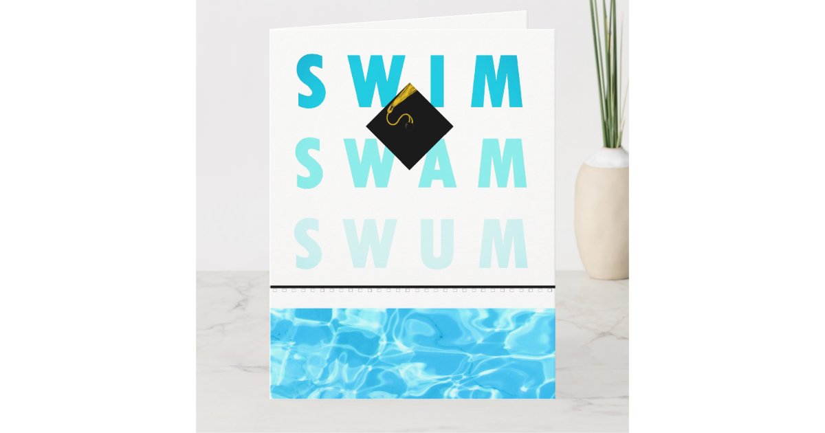 Swim Team Swimmer Graduation Card | Zazzle