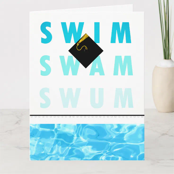 Swim Team Swimmer Graduation Card | Zazzle