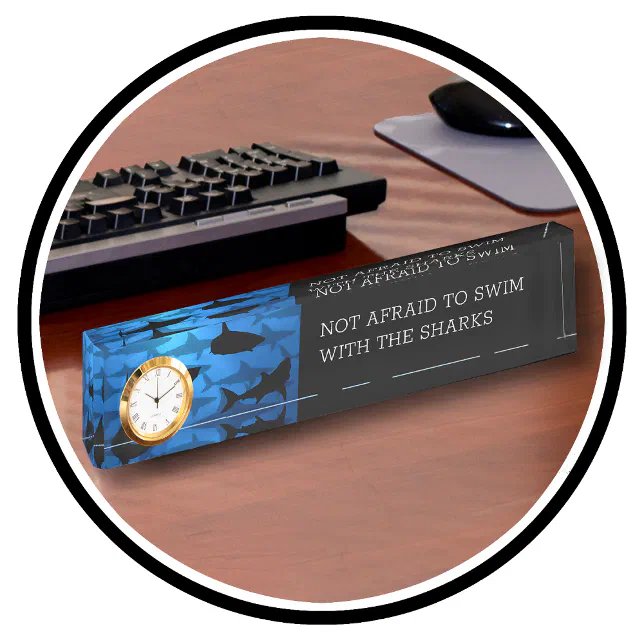 Swim With The Sharks Executive Office Desk Name Plate | Zazzle
