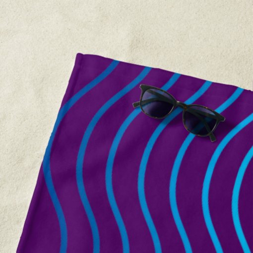 Swimmer and Water Waves | Purple Swim Team Beach Towel | Zazzle