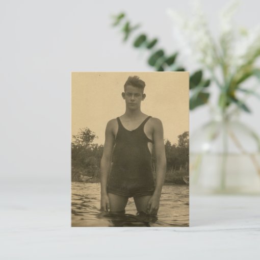 Swimmer Lad Postcard | Zazzle