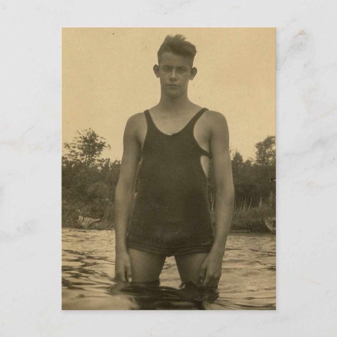 Swimmer Lad Postcard | Zazzle