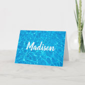 Swimmer or Swim Coach Cool Blue Pool Water Custom Card | Zazzle