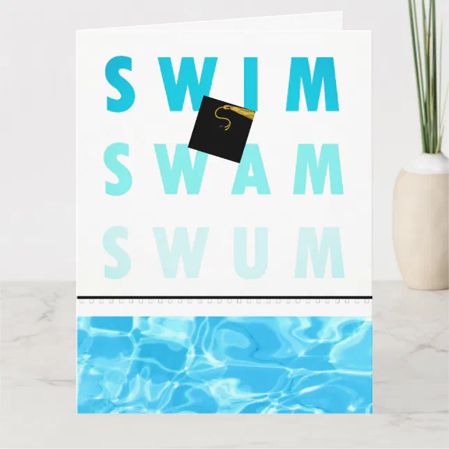 Swimmer Swim Team Graduation Card | Zazzle