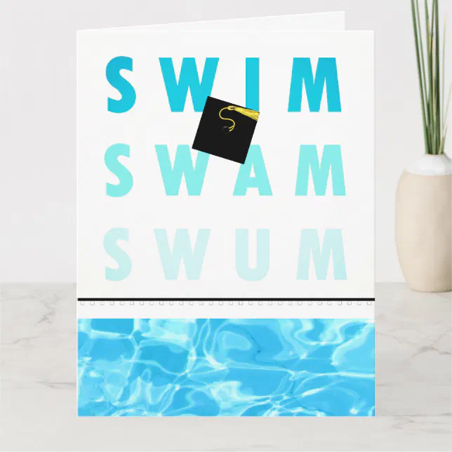 Swimmer Swim Team Graduation Card | Zazzle