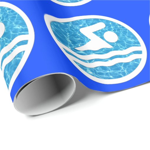 Swimming and Diving Decal in the Pool Custom Color Wrapping Paper | Zazzle