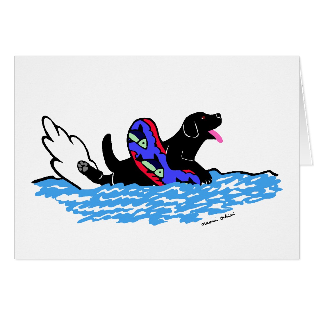 Swimming Black Labrador Cartoon | Zazzle