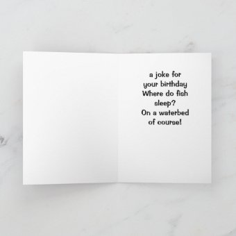 SWIMMING BY WITH A *BIRTHDAY JOKE* JUST FOR "YOU" CARD | Zazzle