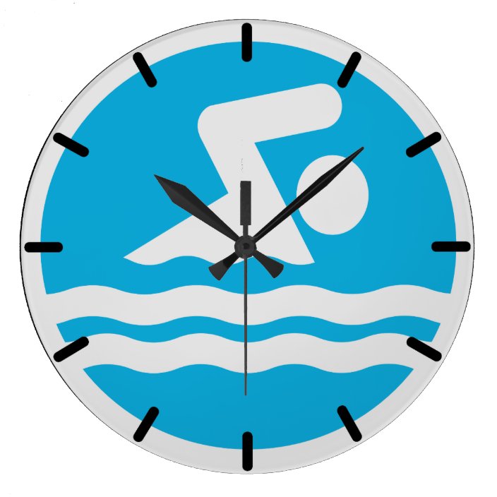 Swimming Clock for the Pool or Swim Coach's Office | Zazzle.com