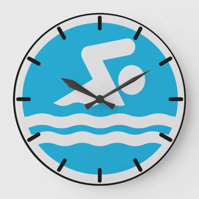 Swimming Clock for the Pool or Swim Coach's Office | Zazzle