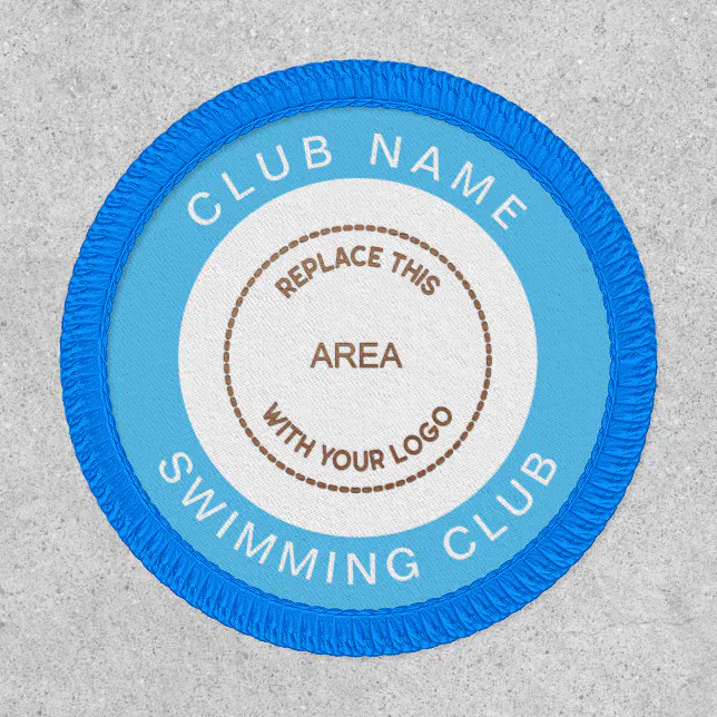 Swimming Club Name Logo Fully Customisable Patch | Zazzle
