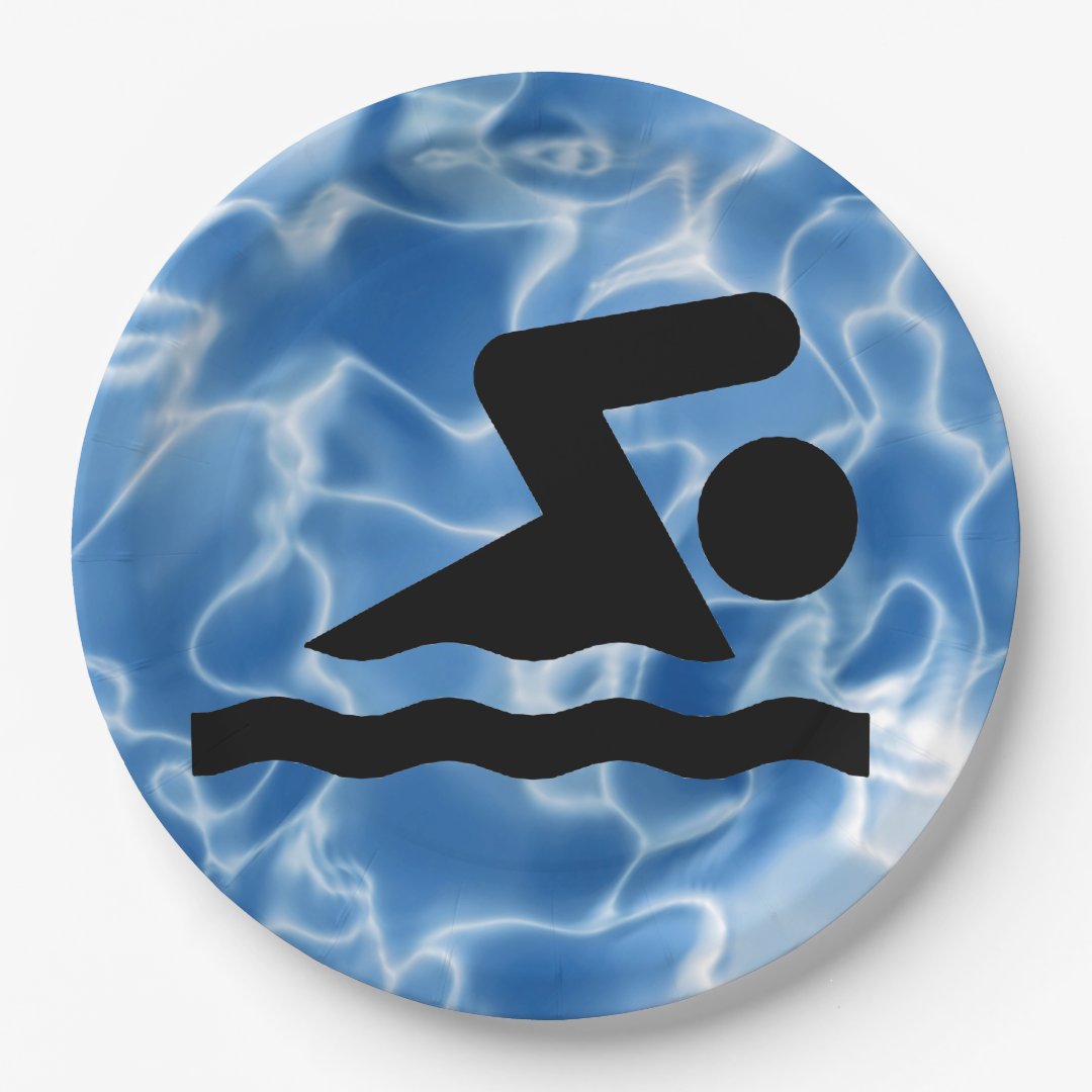 Swimming Design Paper Party Plate | Zazzle