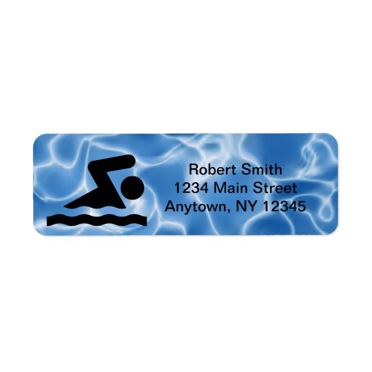 Swimming Design Return Address Labels | Zazzle