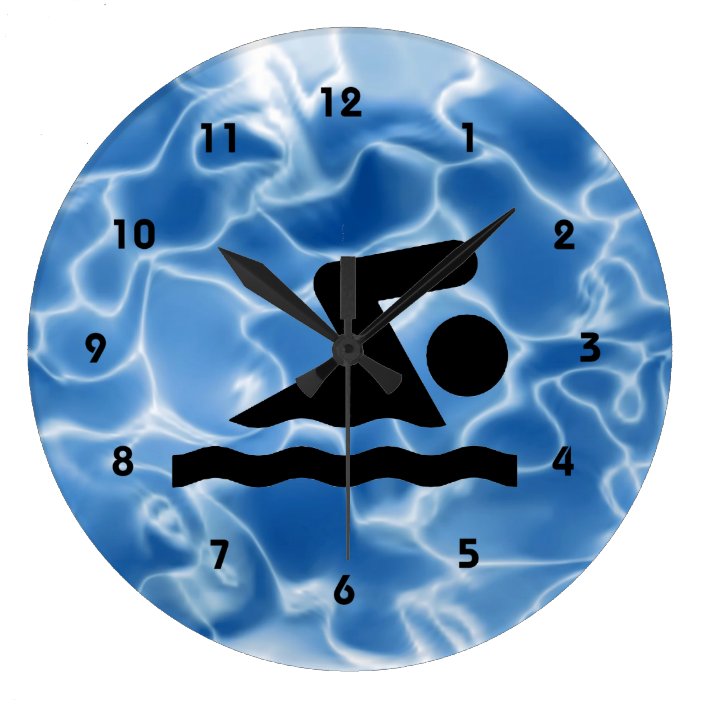 Swimming Design Wall Clock | Zazzle.com