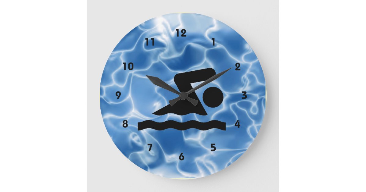 Swimming Design Wall Clock | Zazzle