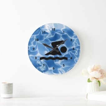 Swimming Design Wall Clock | Zazzle