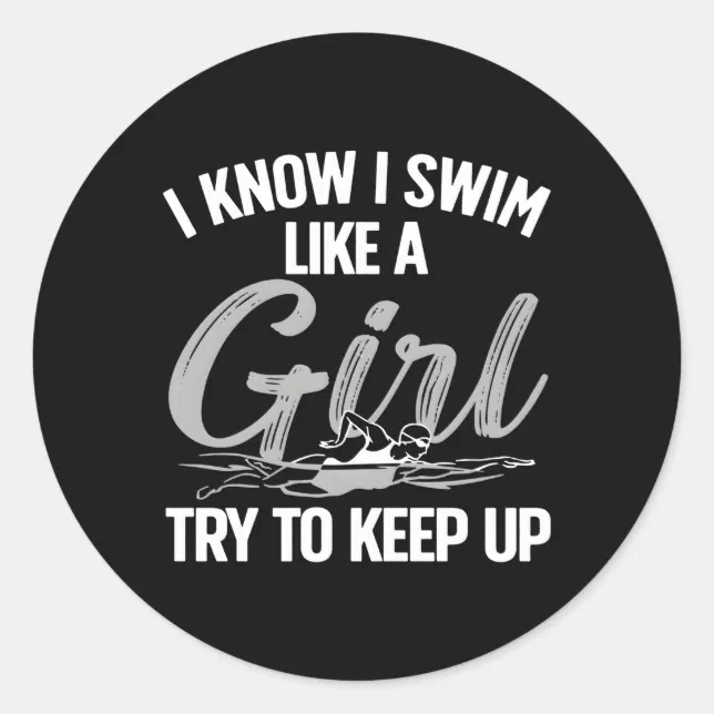 Swimming For Swimmer Swim Classic Round Sticker | Zazzle