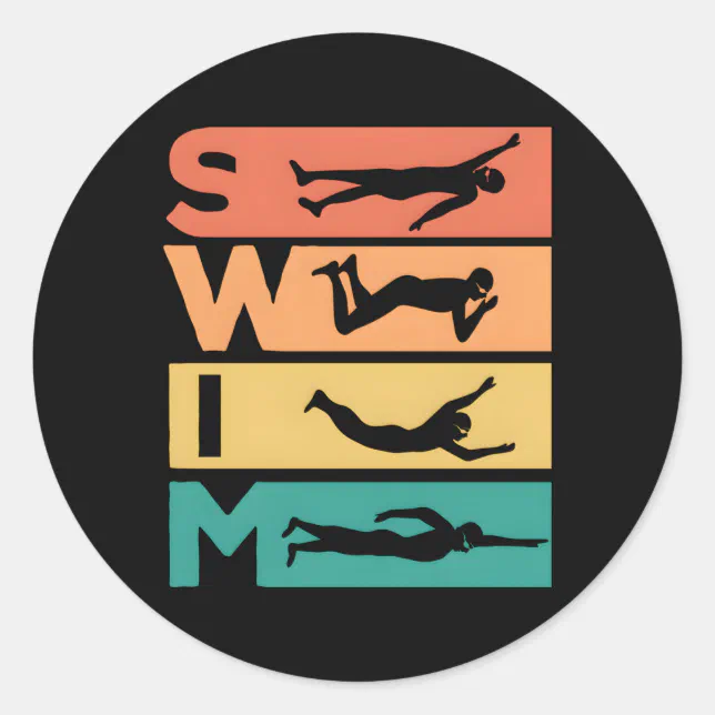 Swimming For Swimmers Classic Round Sticker | Zazzle