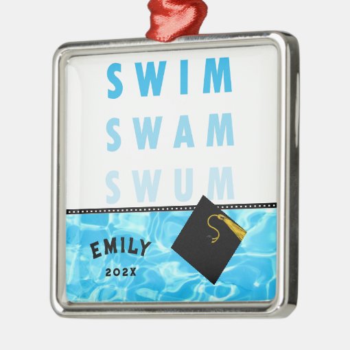 Swimming Graduation Metal Ornament | Zazzle
