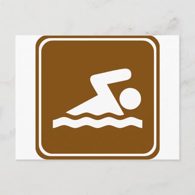 Swimming Highway Sign Postcard | Zazzle