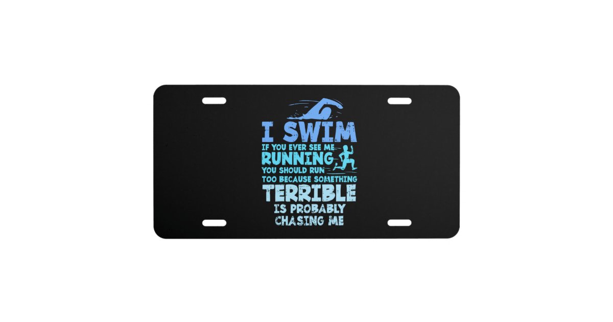 Swimming - I Swim License Plate | Zazzle
