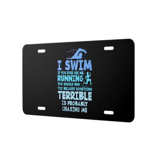 Swimming - I Swim License Plate | Zazzle