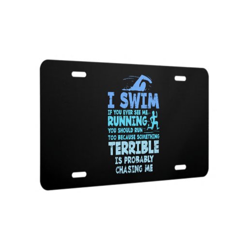 Swimming - I Swim License Plate | Zazzle