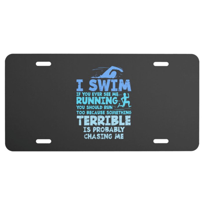 Swimming - I Swim License Plate | Zazzle.com