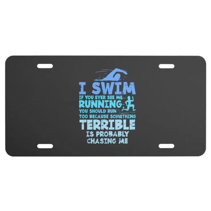 Swimming - I Swim License Plate | Zazzle