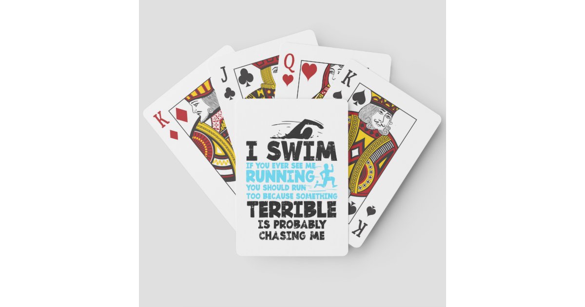 Swimming - I Swim Poker Cards | Zazzle