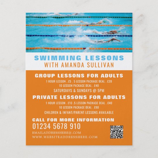 Swimming Lanes, Swimming Lesson Advertising Flyer | Zazzle.com
