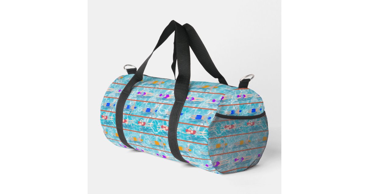 Swimming Laps Pool Swim Team Pattern Duffle Bag | Zazzle