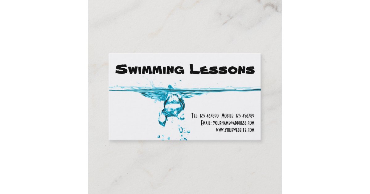 Swimming Lessons Business Card | Zazzle