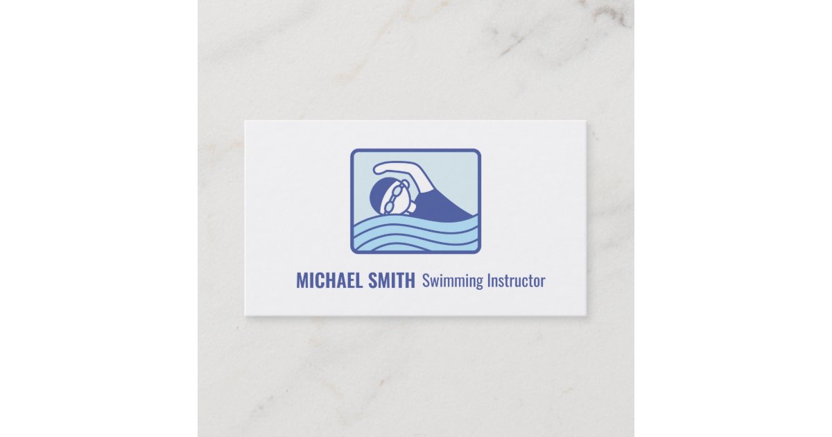 Swimming Lessons, Swim Instructor Business Card | Zazzle