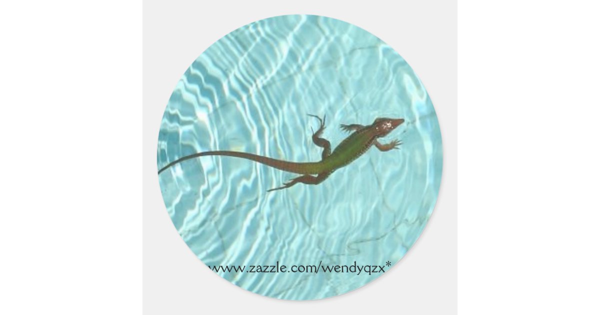 Swimming Lizard stickers | Zazzle