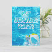 Swimming Pool 40th Birthday Party Invite | Zazzle