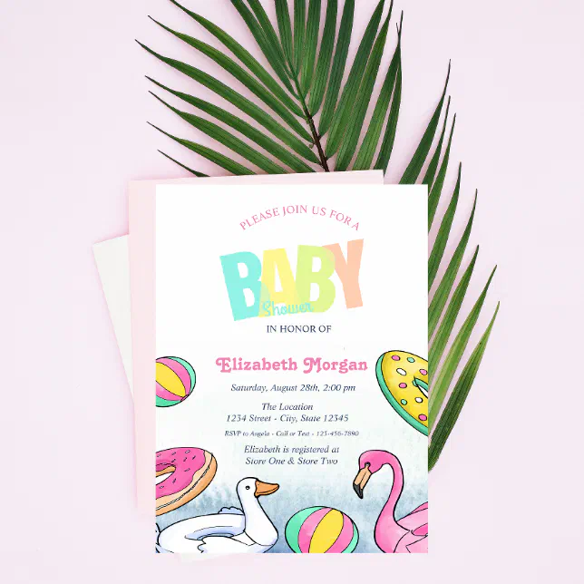 Swimming Pool Baby Shower Invitation | Zazzle