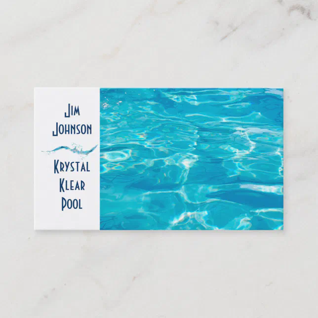 Swimming Pool Blue Business Card | Zazzle