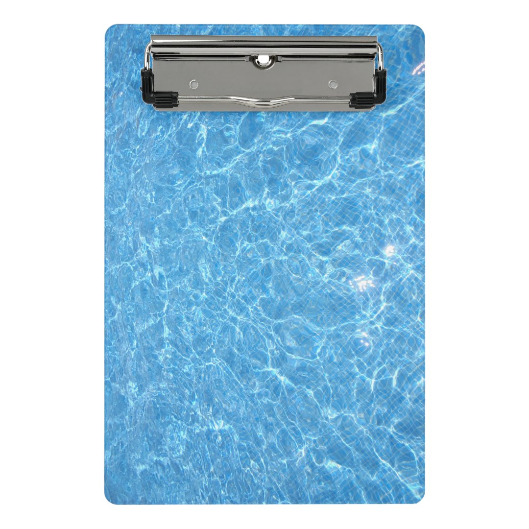 Swimming Pool Blue Water Aqua Template Modern Mini Clipboard | Zazzle