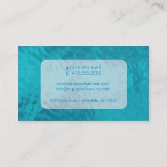 Swimming Pool Business Card | Zazzle