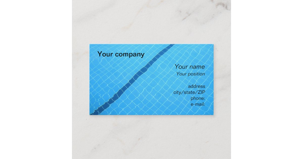 "Swimming pool" business card | Zazzle