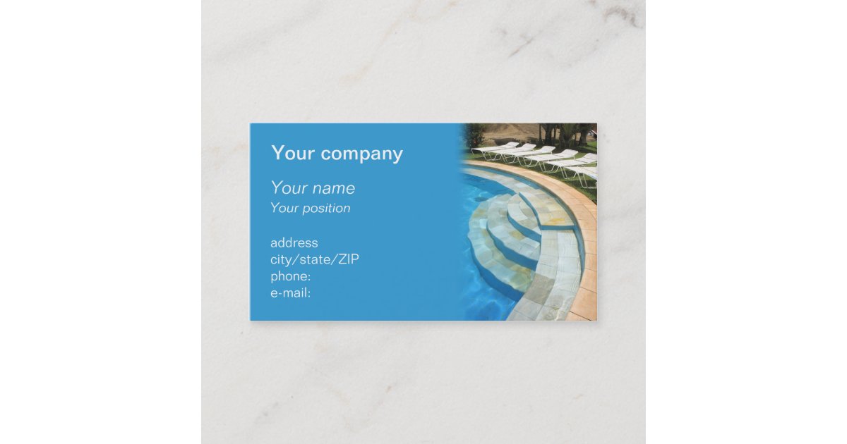 "Swimming pool" business card | Zazzle